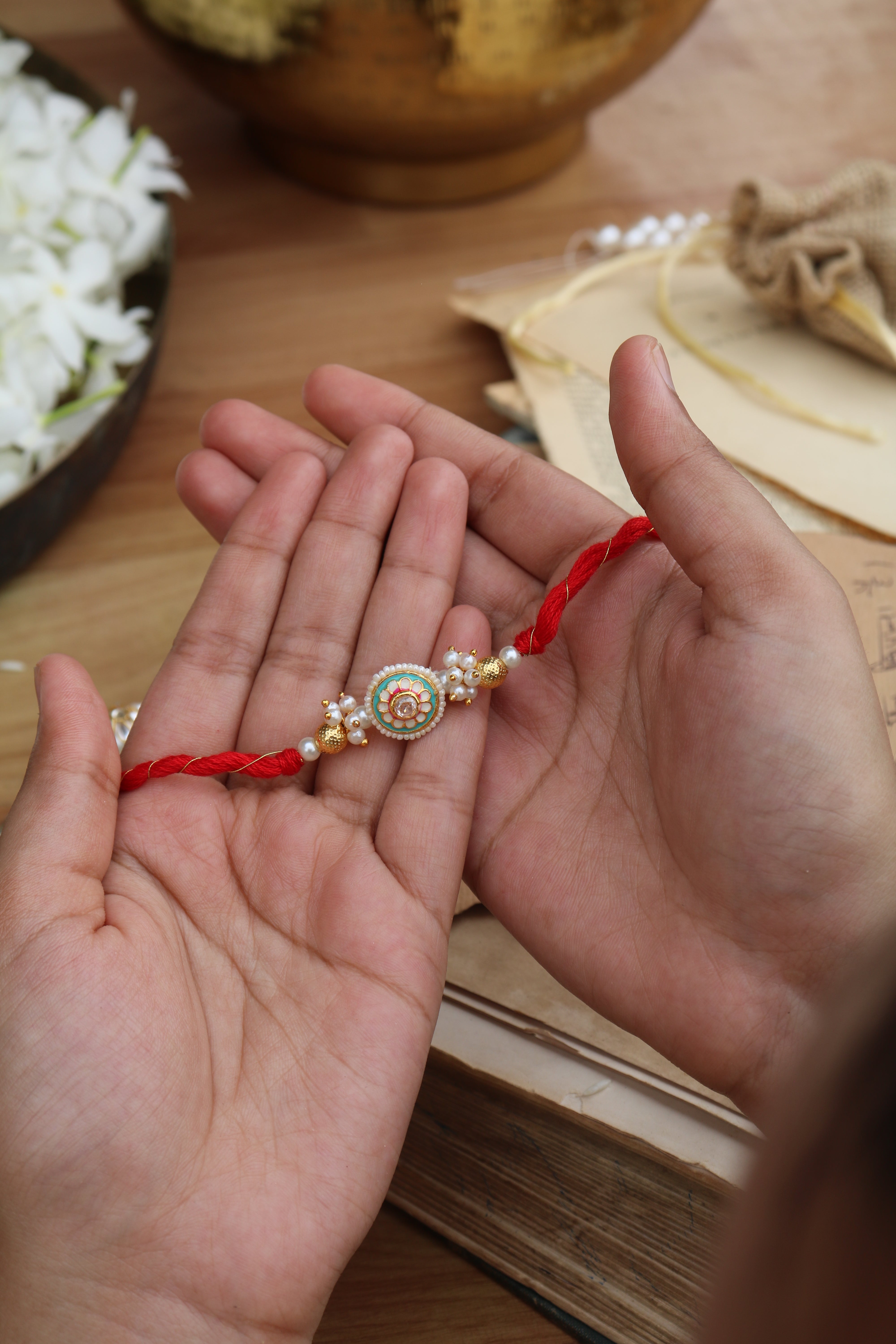 Abhimanyu Red Meenakari Rakhi – Aamogh